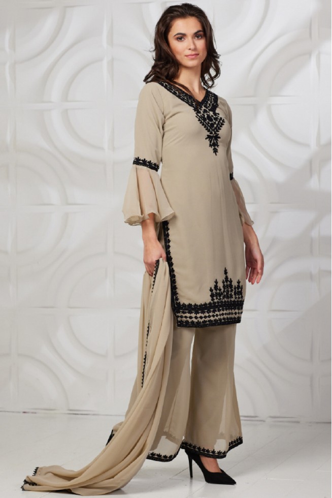 Ready Made Pakistani Designer Palazzo Suit
