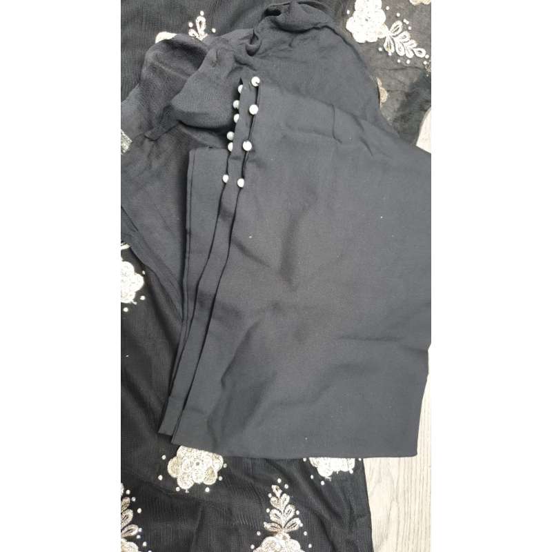 Black Net Pakistani Designer Party Suit - Readymade Suits