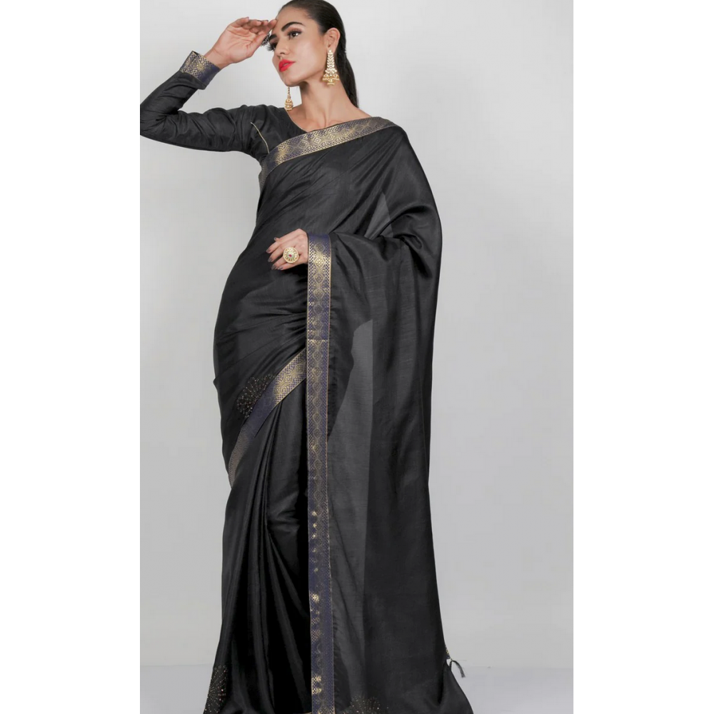 Dark Grey Stylish Indian Saree-Asian Couture