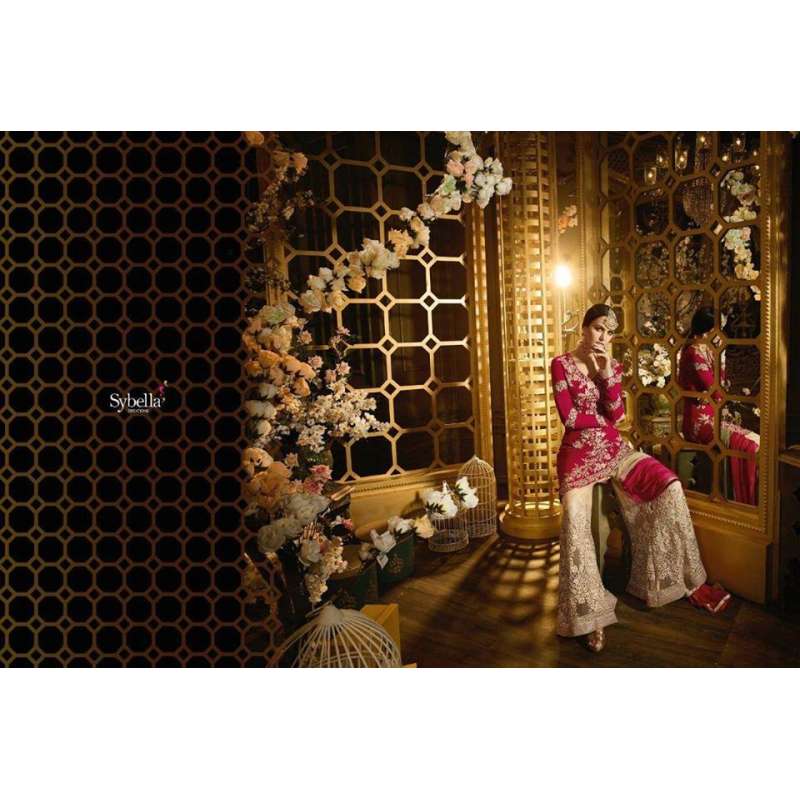 Red & Beige Indian Wedding Gharara Style Suit